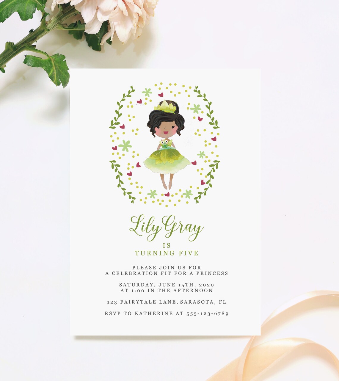 Editable Template Princess and the Frog Birthday Party - Etsy