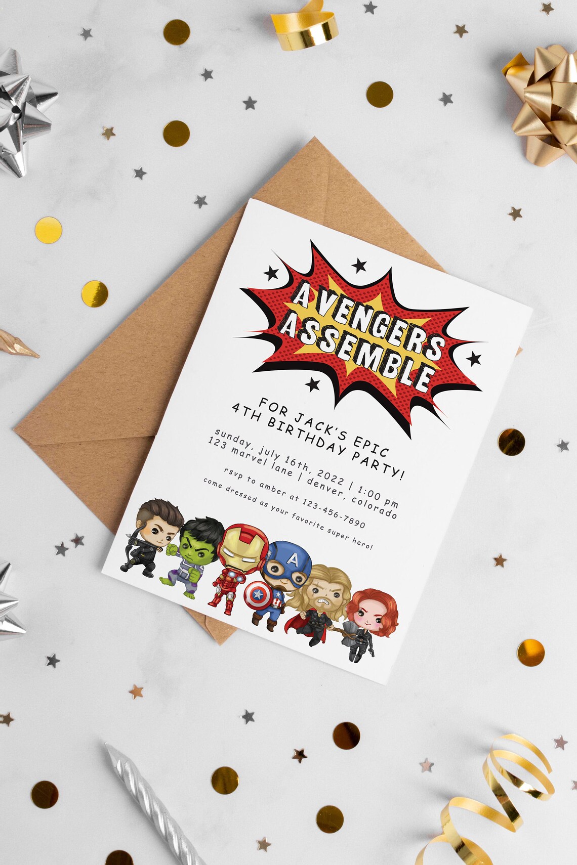 Avengers Birthday Invitation Customized for You - Etsy