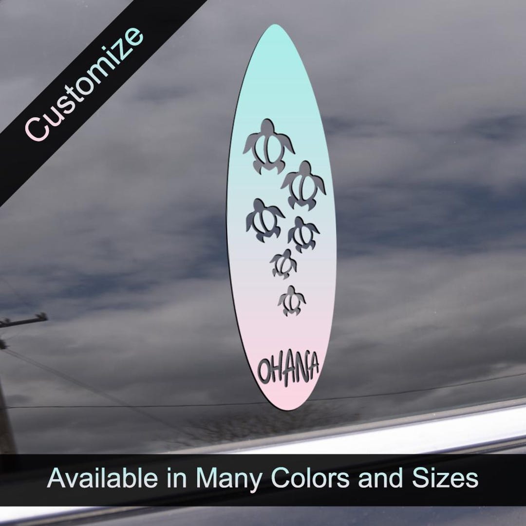 Ohana Surfboard Decal Honu Family Decal Sticker Personalized Gift for ...