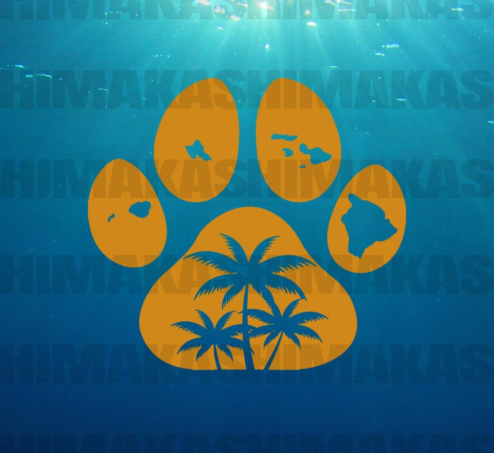 Hawaii Dog Paw Vinyl Decal: Waterproof Car/home Decor Sticker - Etsy