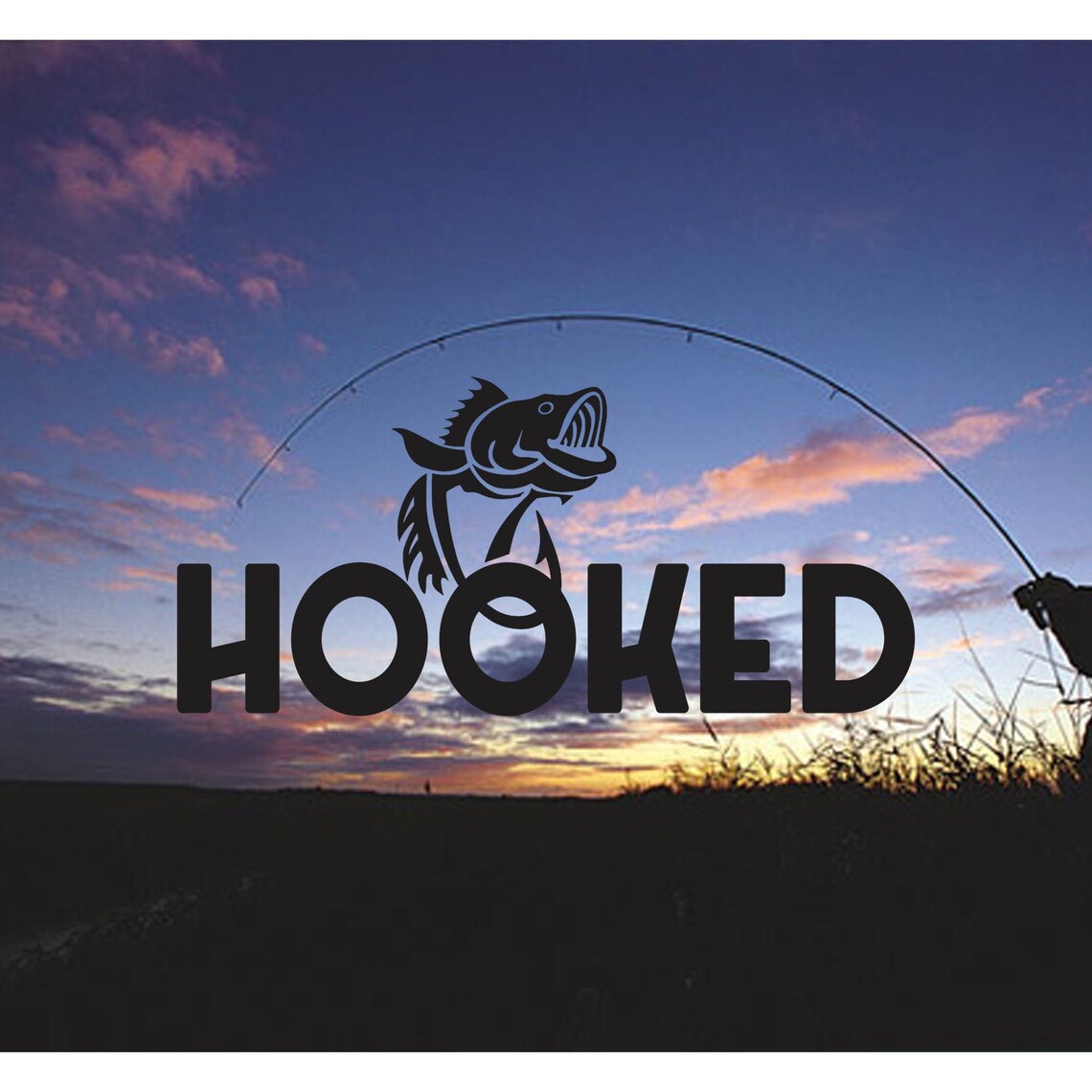 Fishing Vinyl Decal-hooked-sticker - Etsy