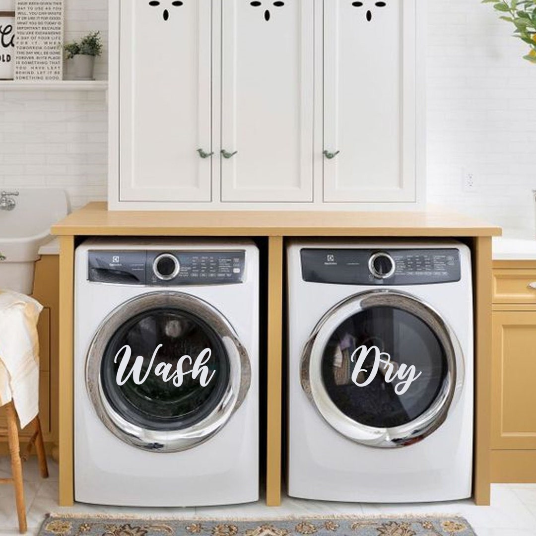 Washer and Dryer Vinyl Decal Sticker Set 13.5"x 6"-wash-dry - Etsy
