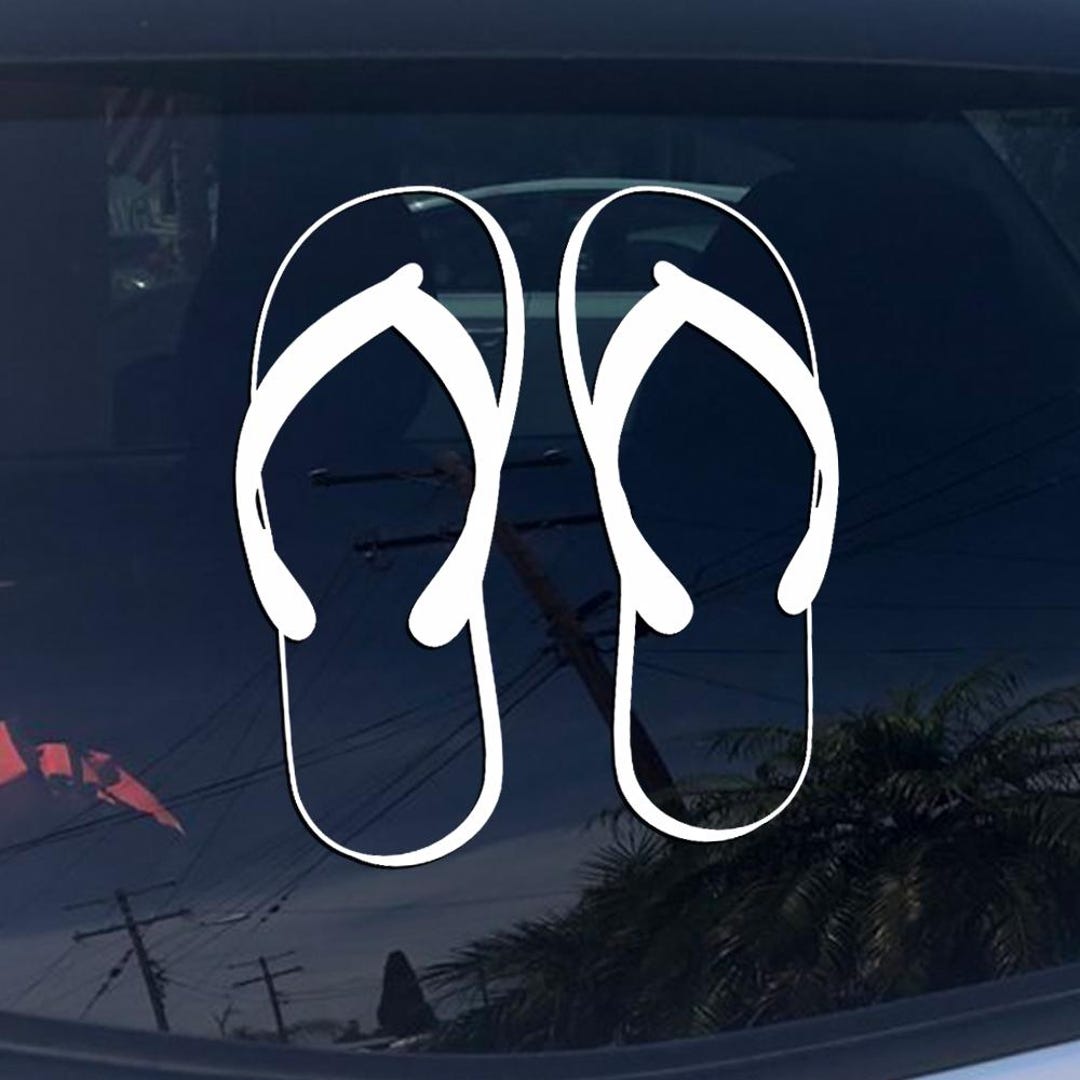 Rubber Slippah Decal Hawaiian Flip Flop Sticker Island Style Hawaii ...