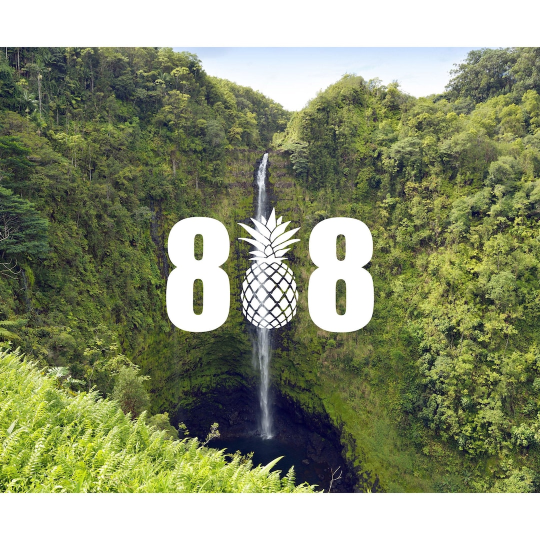 808 Hawaii Vinyl Decal Hawaiian Island Area Code Sticker for Car/ Truck/ Boat/ RV/ Plane/ Wall ...
