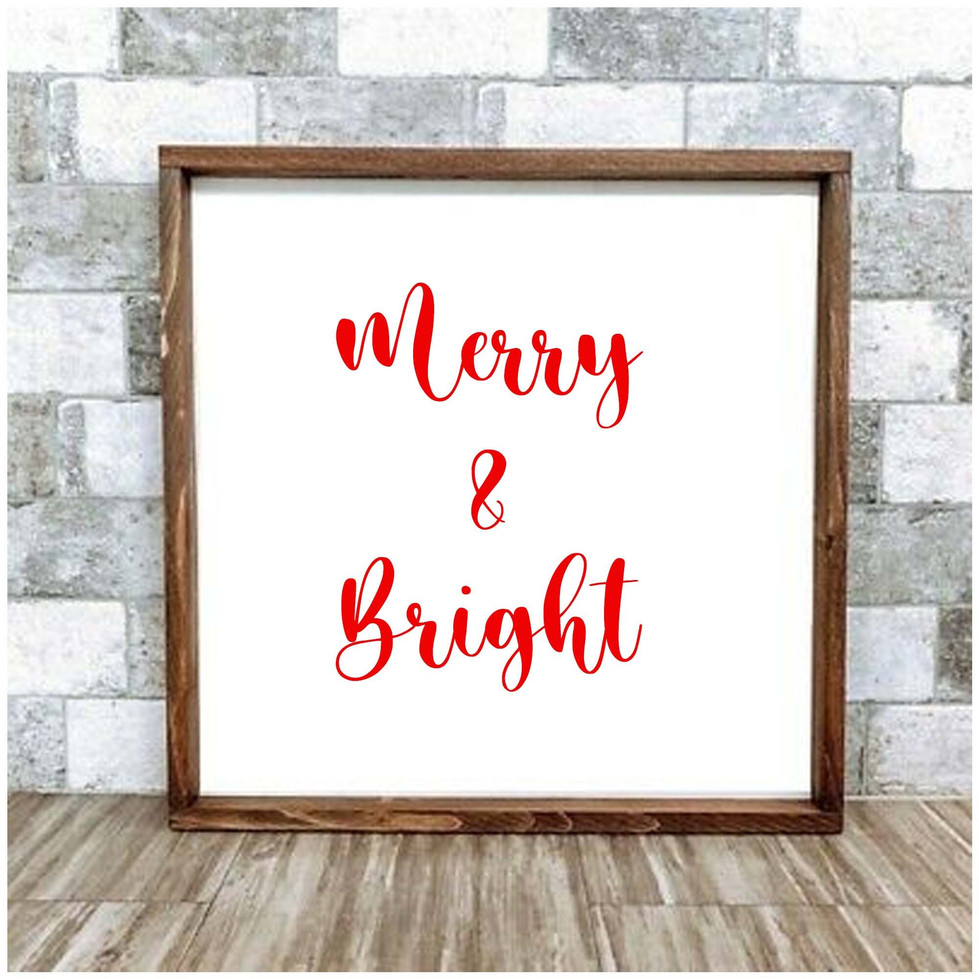 Merry & Bright Christmas Decal Vinyl Decal Holiday Decal | Etsy