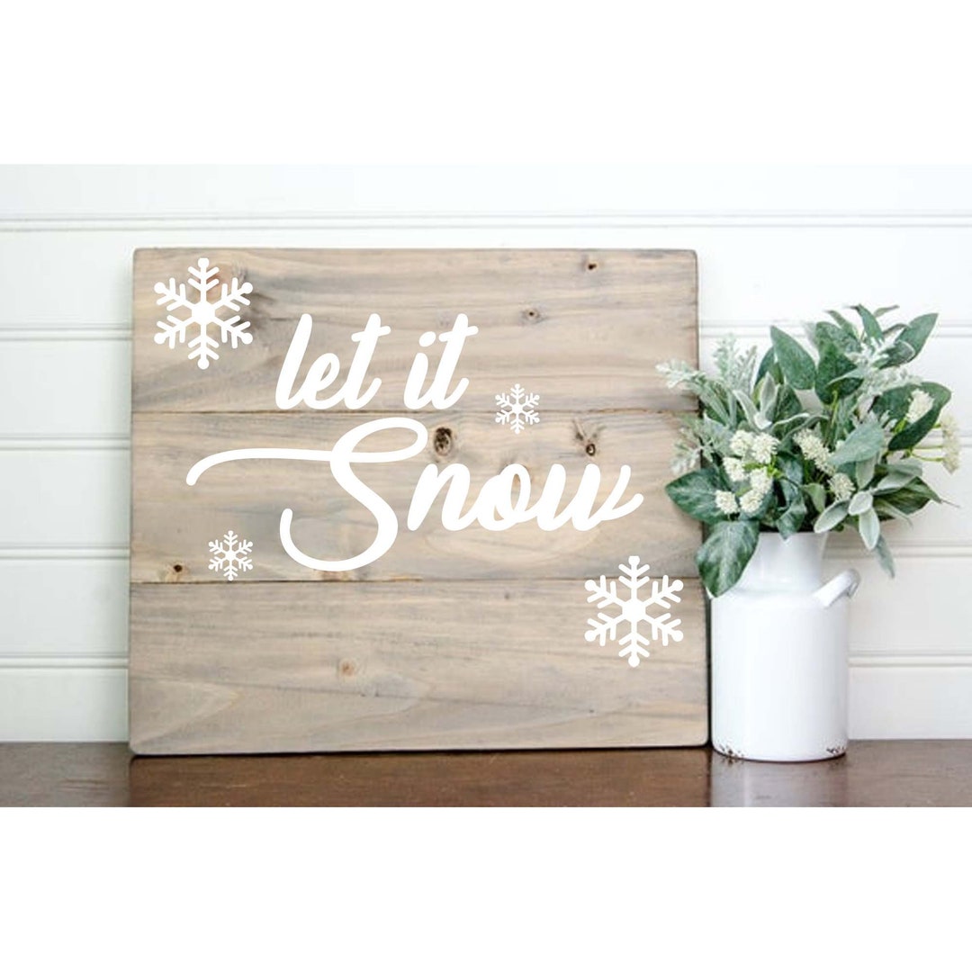 Let It Snow Vinyl Decal Holiday Decal - Etsy