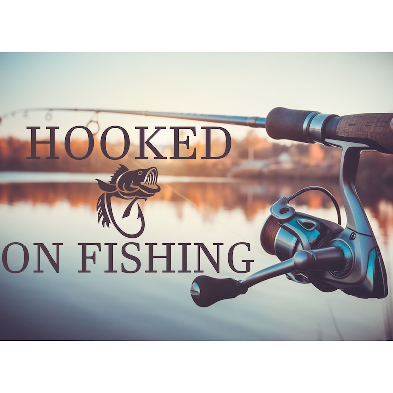 Fishing Vinyl Decal-Hooked on Fishing-Sticker | Etsy