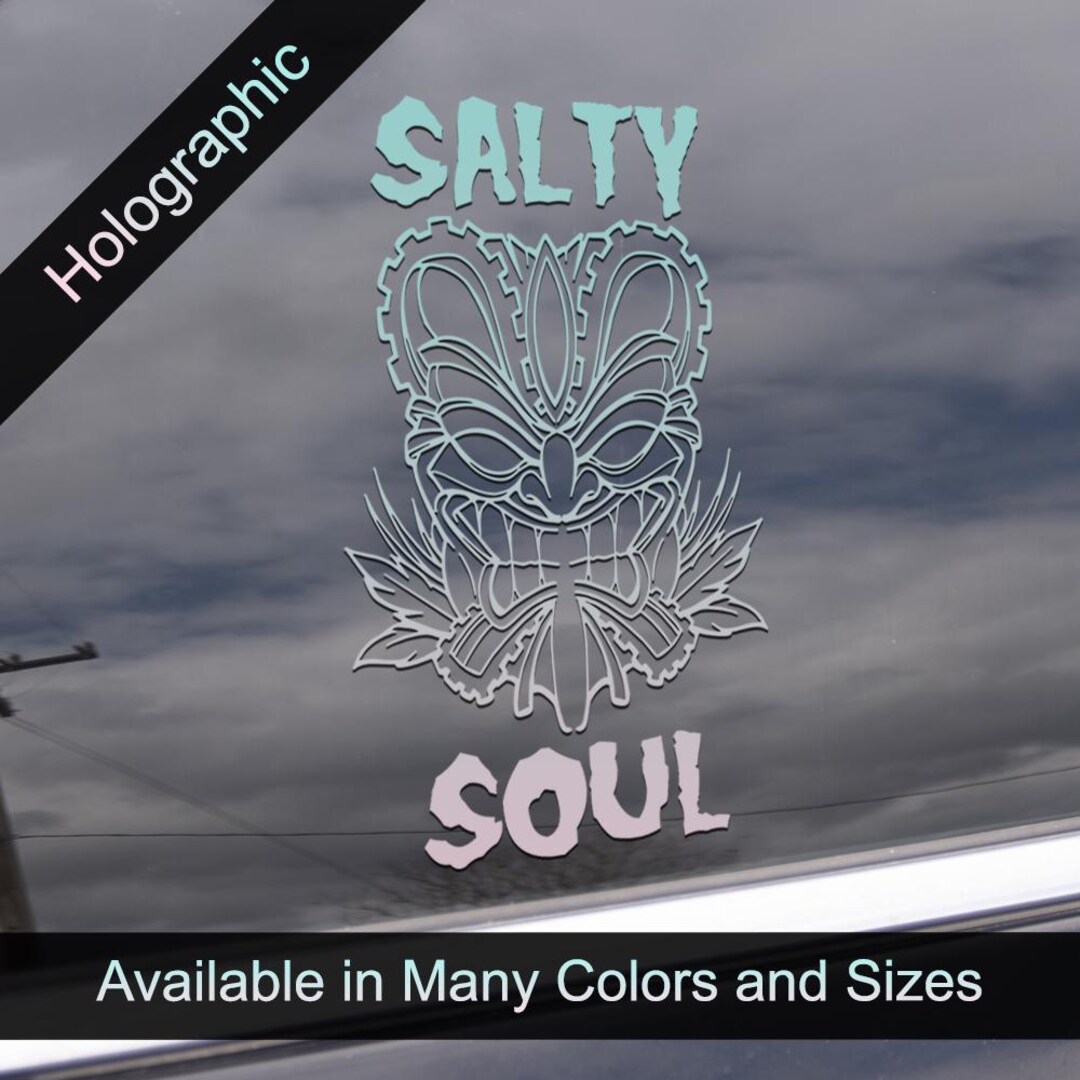 Salty Soul Tiki Vinyl Decal: Hawaiian Surf Sticker - Etsy