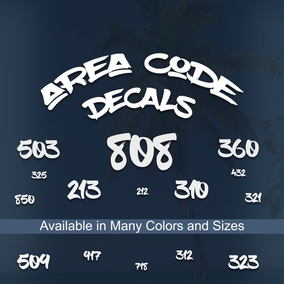 Custom Area Code Vinyl Decal - Etsy