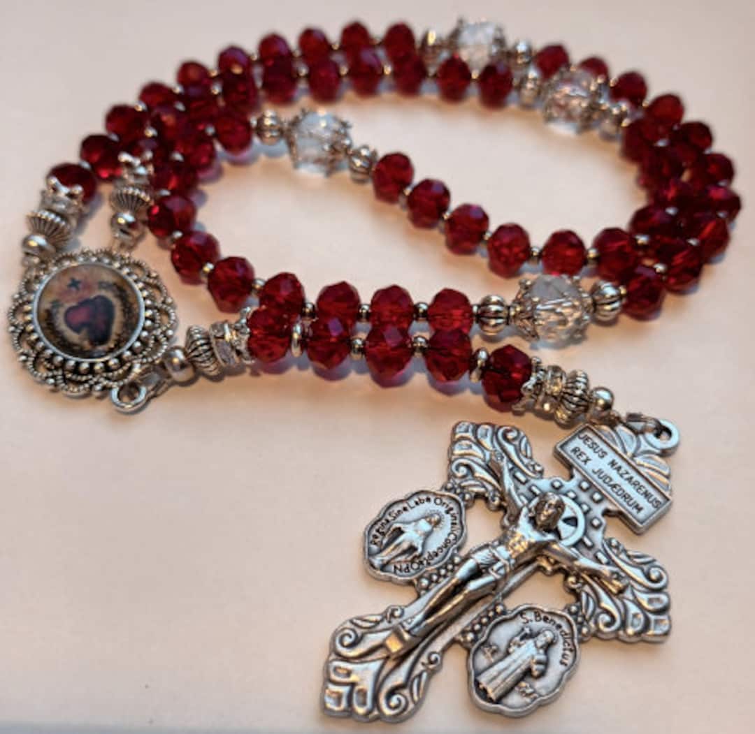 Sacred Heart of Jesus Catholic Rosary With Forgiveness Crucifix ...