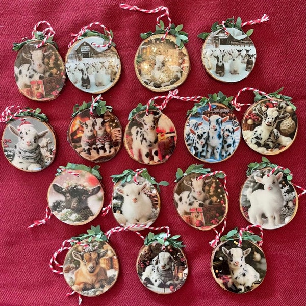 Christmas Goat Ornaments - Etsy