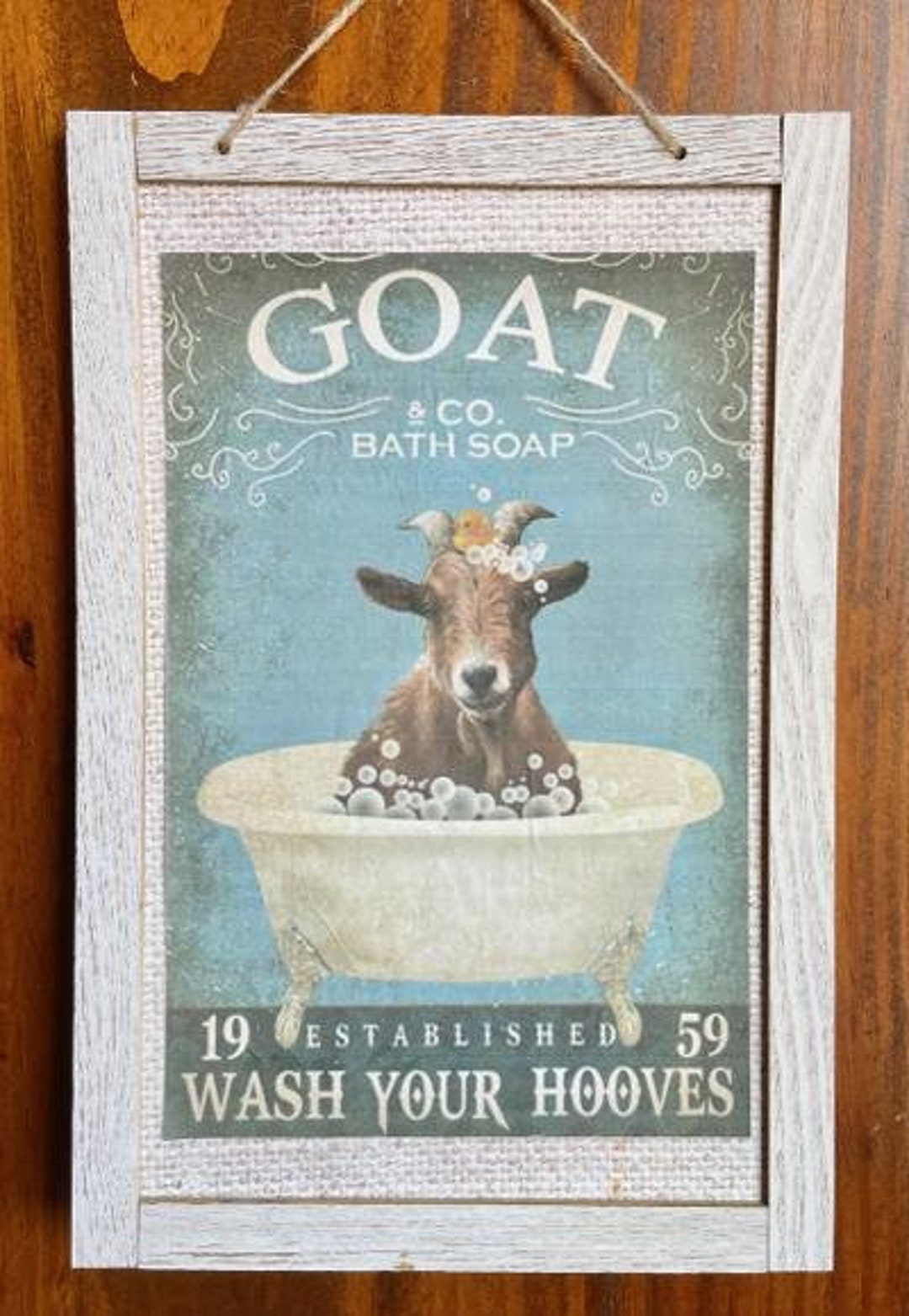 Wash Your Hooves Goat Bathroom Sign - Etsy