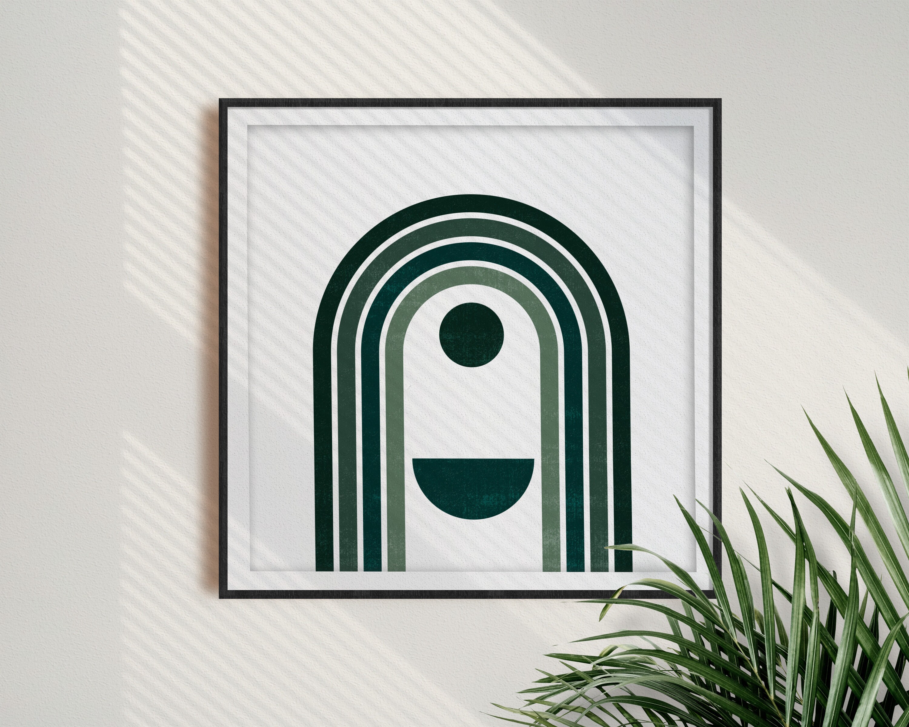 Dark Green Printable Nursery Mid Century Modern Print - Etsy