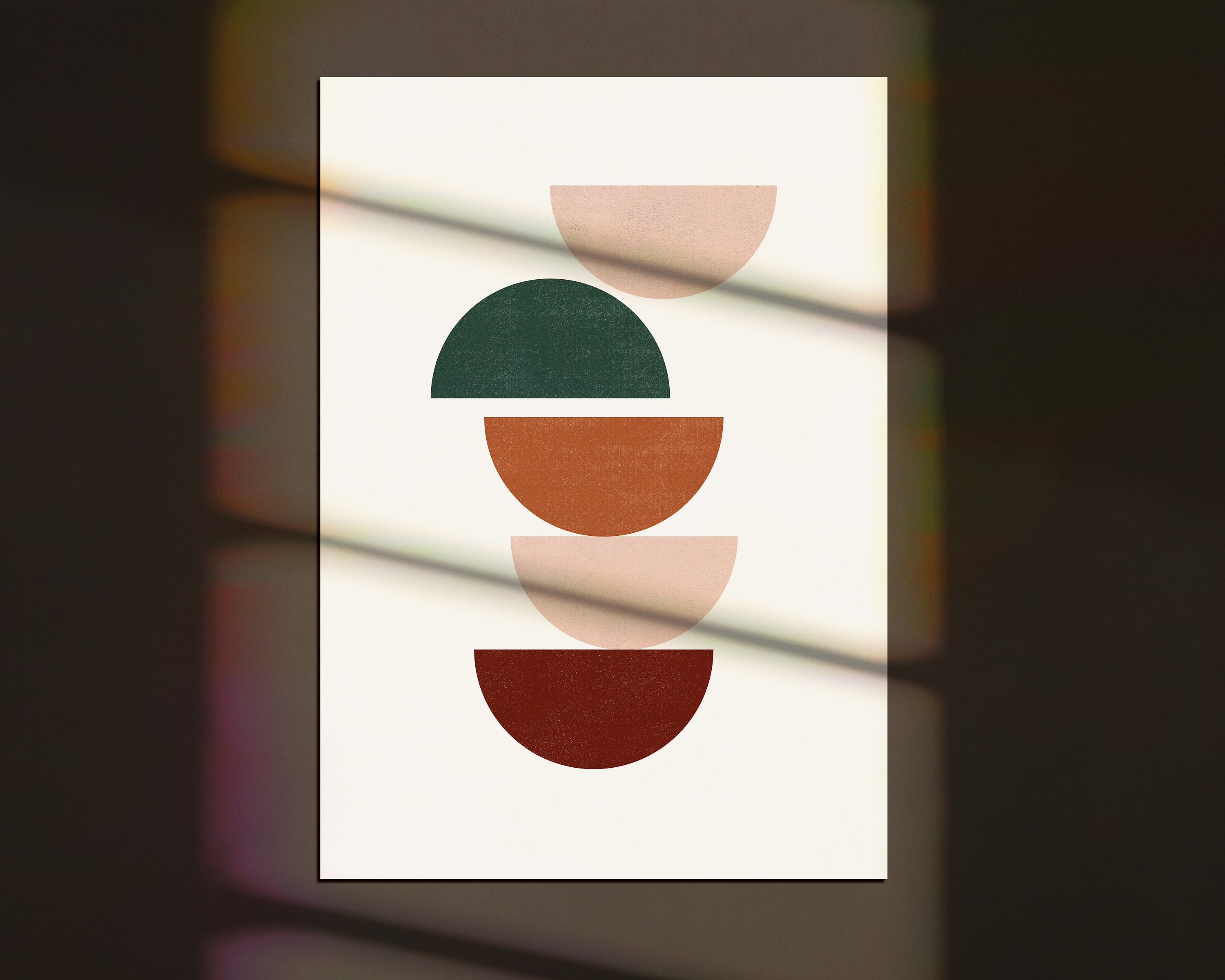 Warm Half Circle Printable Mid Century Modern Print Geometric - Etsy