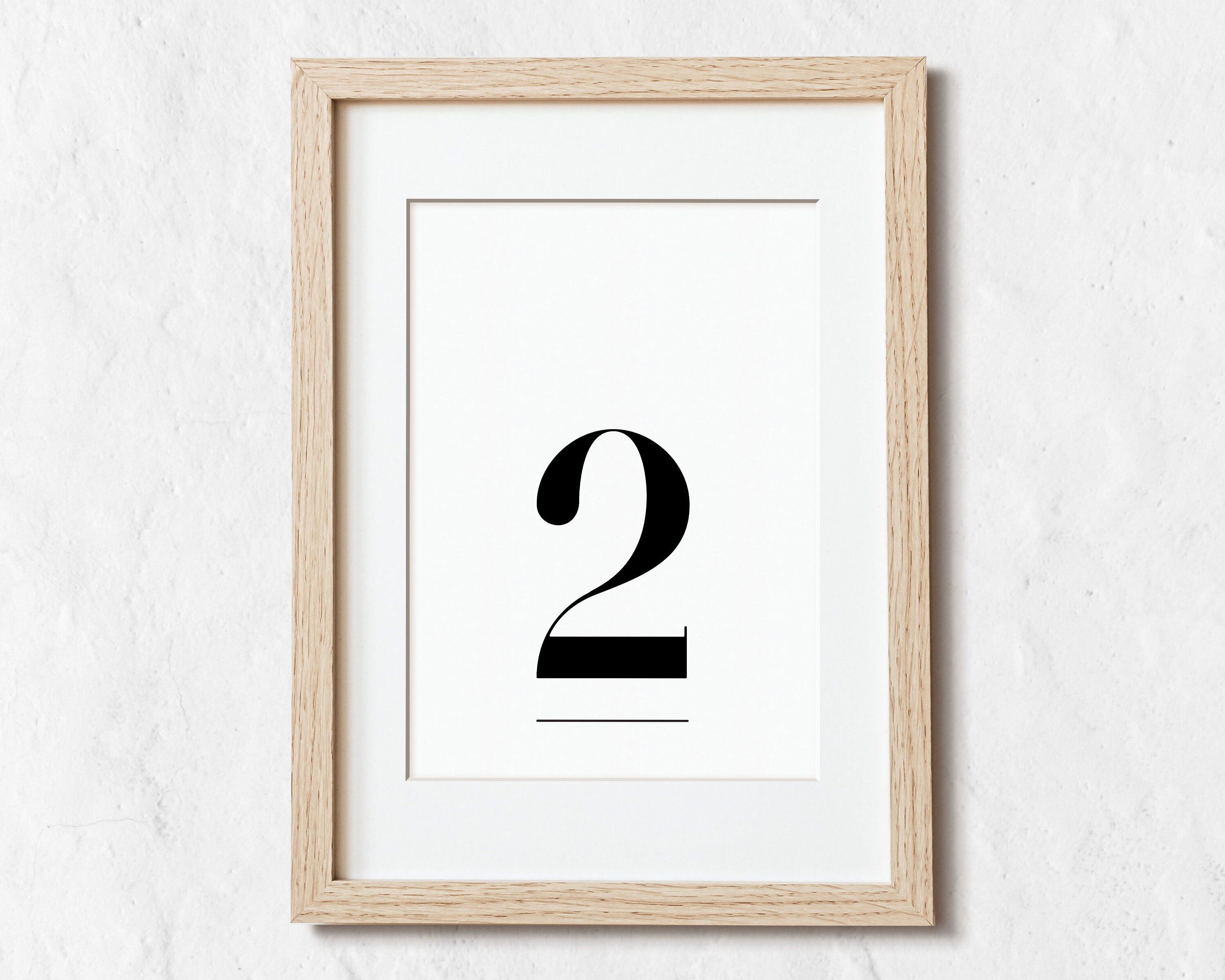 NUMBER TWO Print in Multiple Styles and Colours Modern Wall Art ...