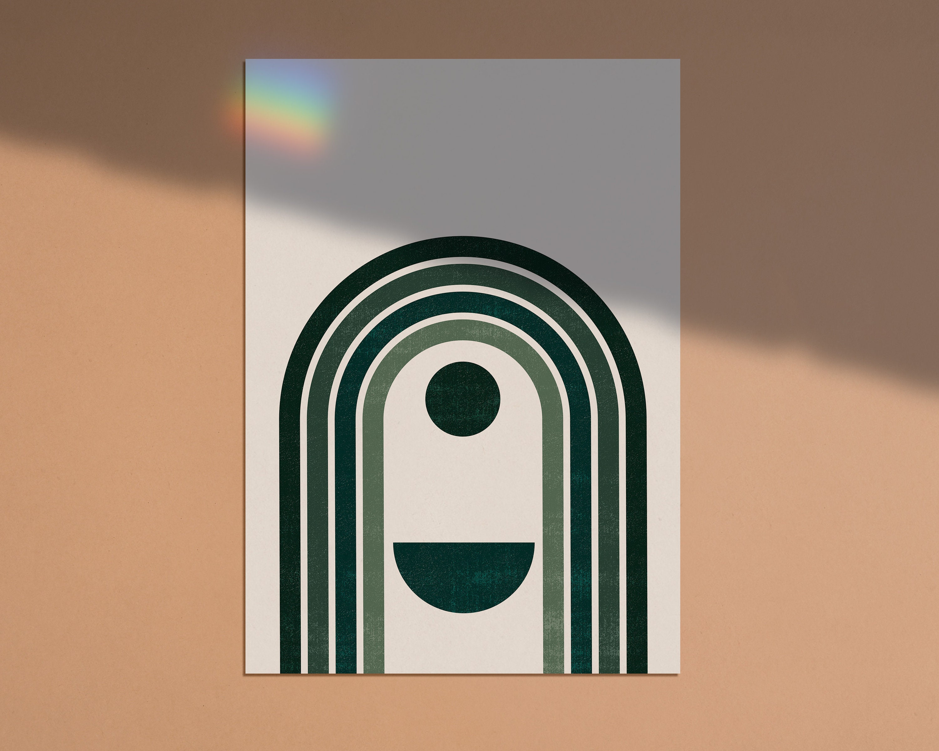 Dark Green Printable Nursery Mid Century Modern Print - Etsy