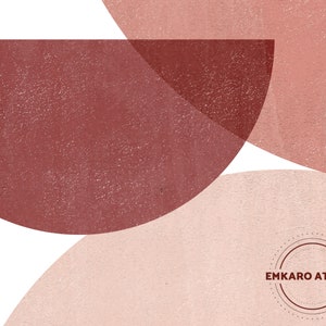 Pink Abstract Shapes Printable Mid Century Modern Print Geometric Wall ...