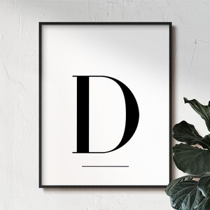 LETTER D Print in 3 Styles and 4 Colours Modern Wall Art Printable ...