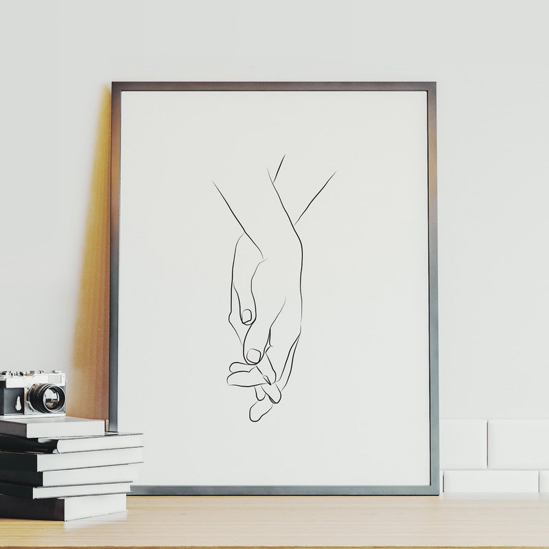 Holding Hands Line Art - Etsy