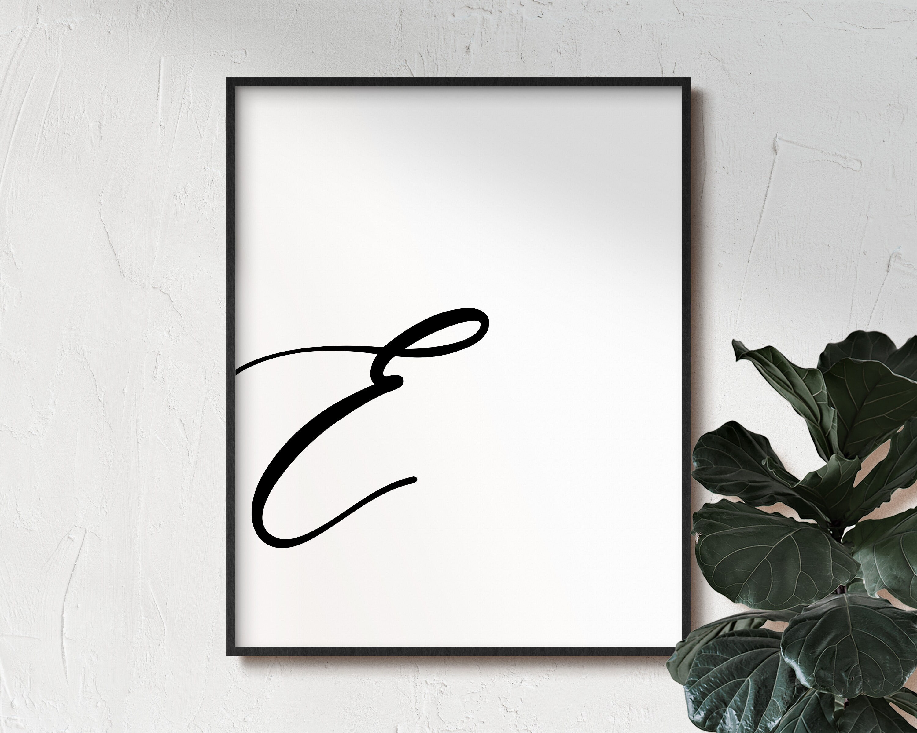 LETTER E 3 Styles and 4 Colours Modern Wall Art letter | Etsy