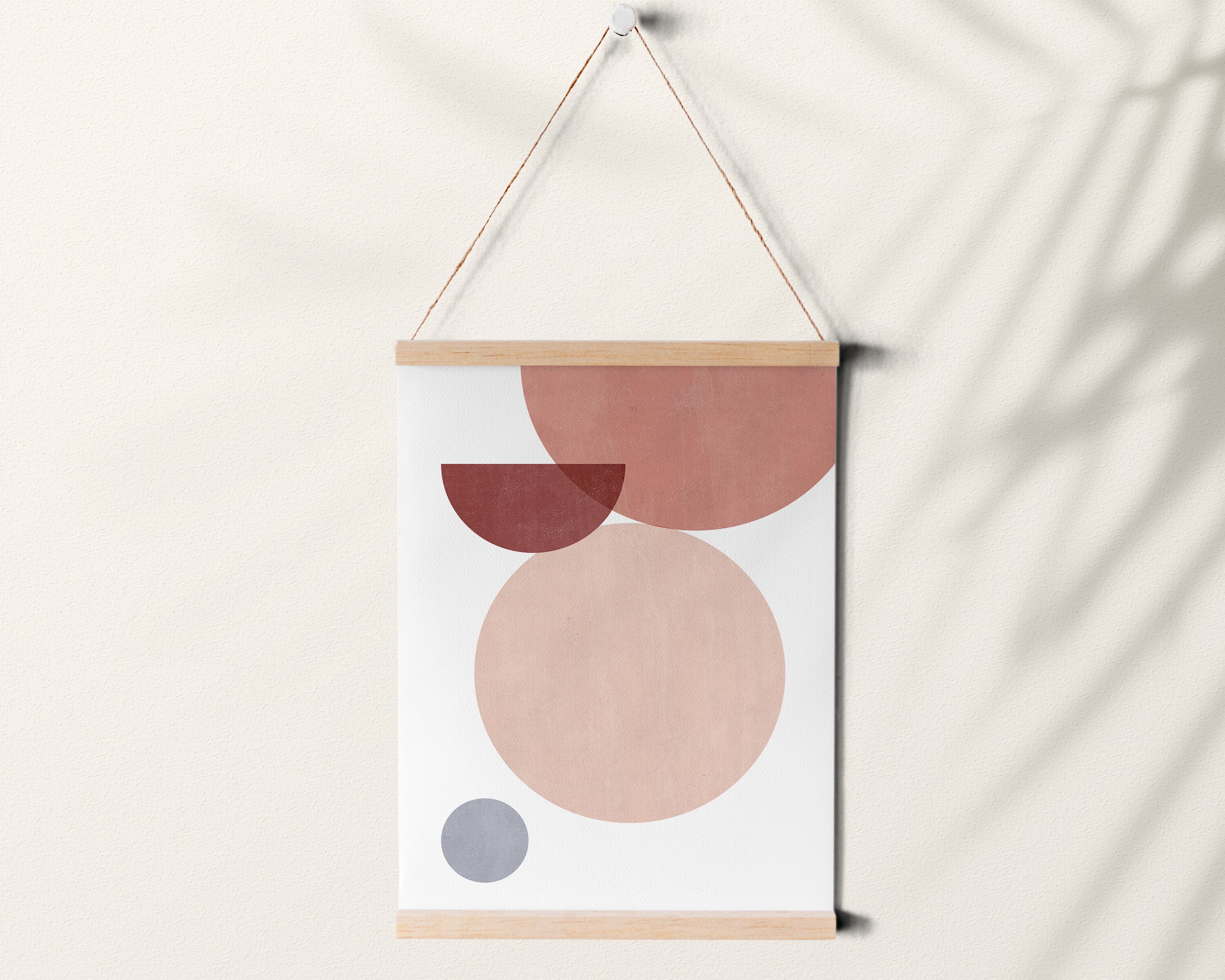 Pink Abstract Shapes Printable Mid Century Modern Print Geometric Wall ...