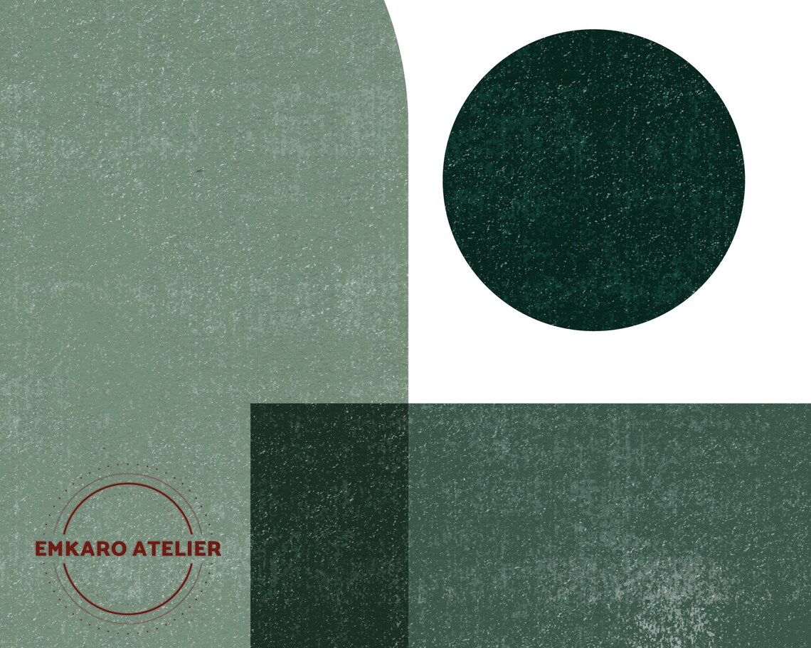 Forest Green Modern Geometric Printable Minimal Wood Block Mid - Etsy