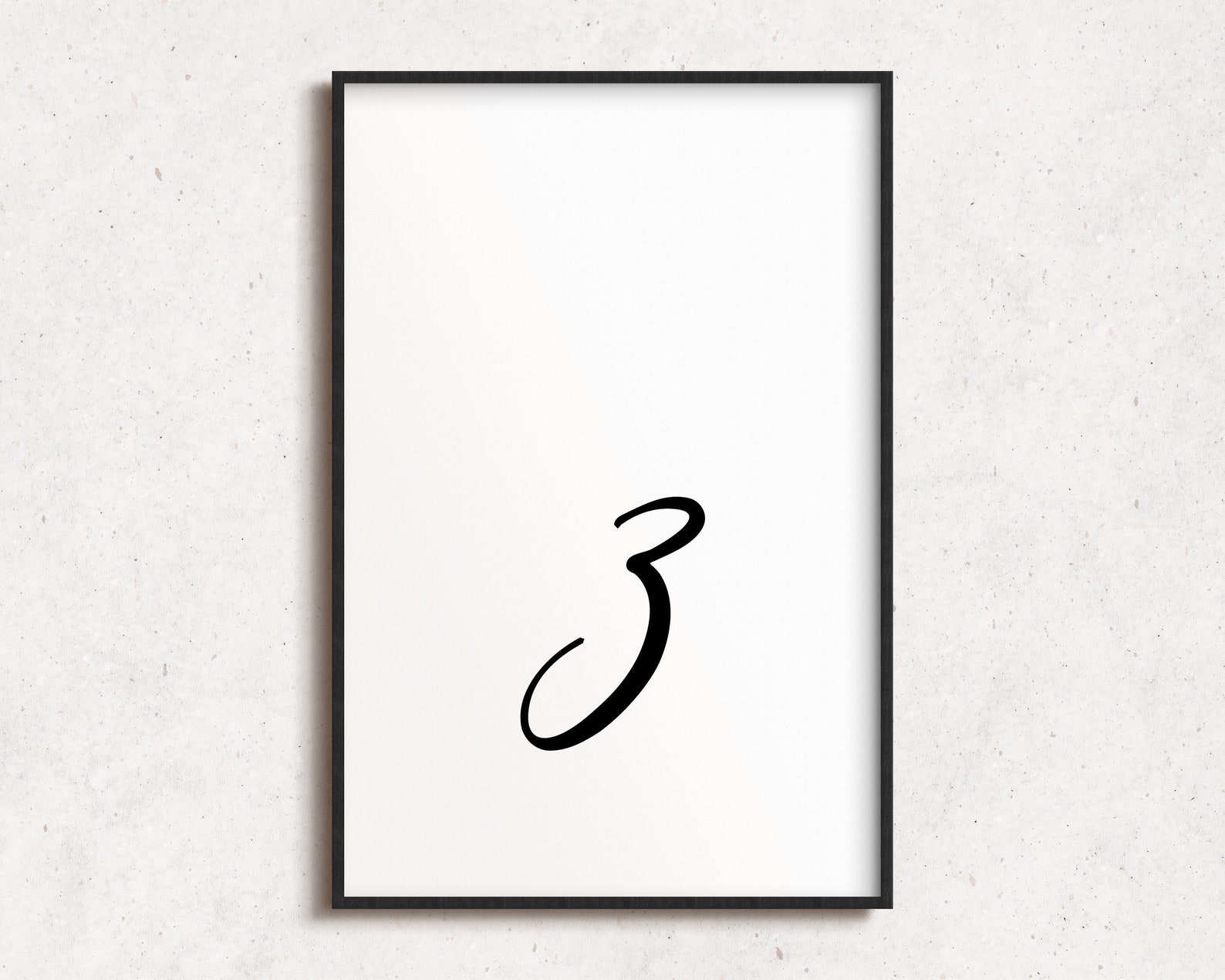 NUMBER THREE 3 Styles and 4 Colours Modern Wall Art Printable Minimal ...