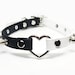AORTA SINISTER Heart Collar in Black & White Vegan Leather, Half and ...