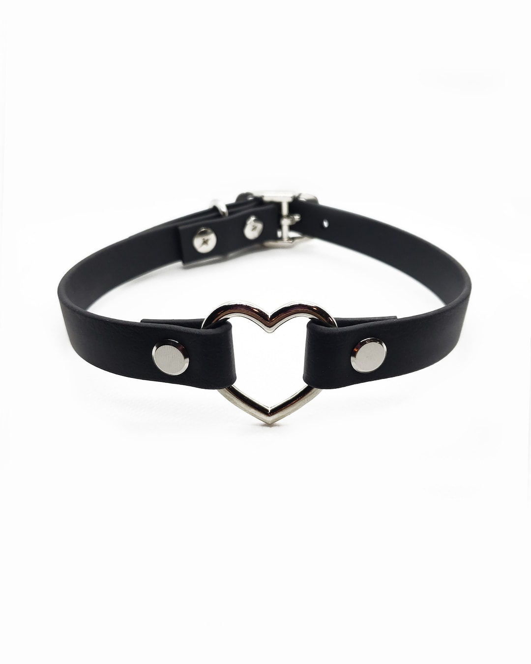 AORTA Heart Collar in Black Vegan Leather - Etsy
