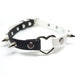 AORTA SINISTER Heart Collar in Black & White Vegan Leather, Half and ...