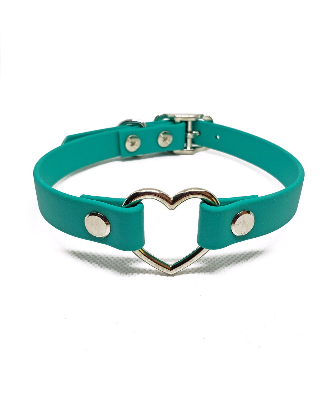 AORTA Heart Collar in Teal Vegan Leather - Etsy