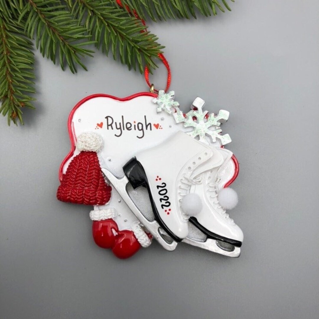 Figure Skates Personalized Christmas Ornament, Ice Skating Personalized ...