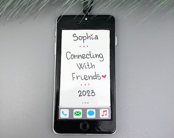 Girl With Cell Phone and MK Bag Personalized Christmas Ornament ...