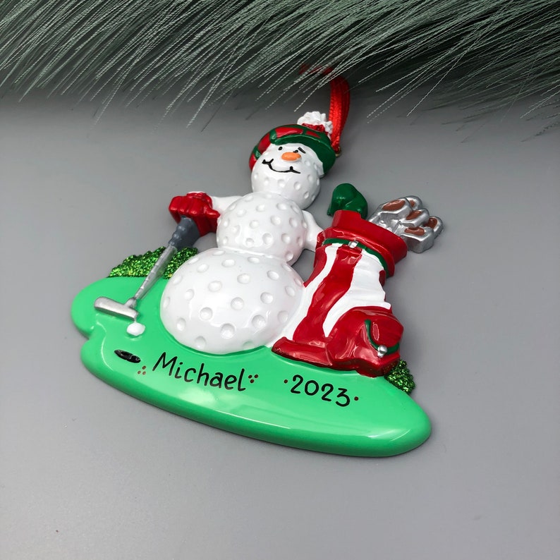 Golf Snowman Personalized Christmas Ornament - Golf Ornament - Etsy
