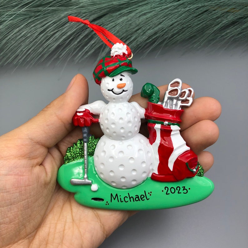 Golf Snowman Personalized Christmas Ornament - Golf Ornament - Etsy