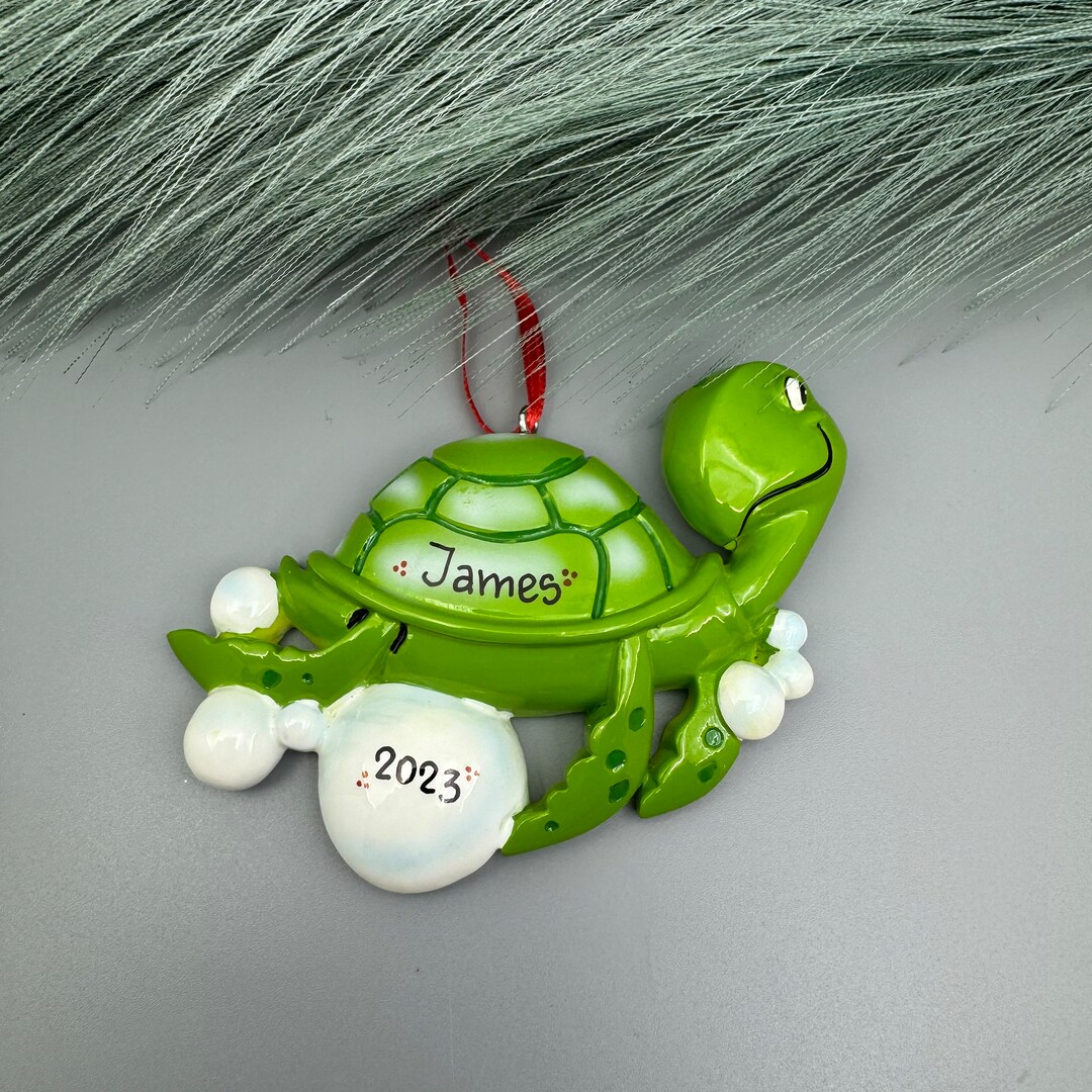 Turtle Personalized Christmas Ornament, Personalized Turtle Ornament ...