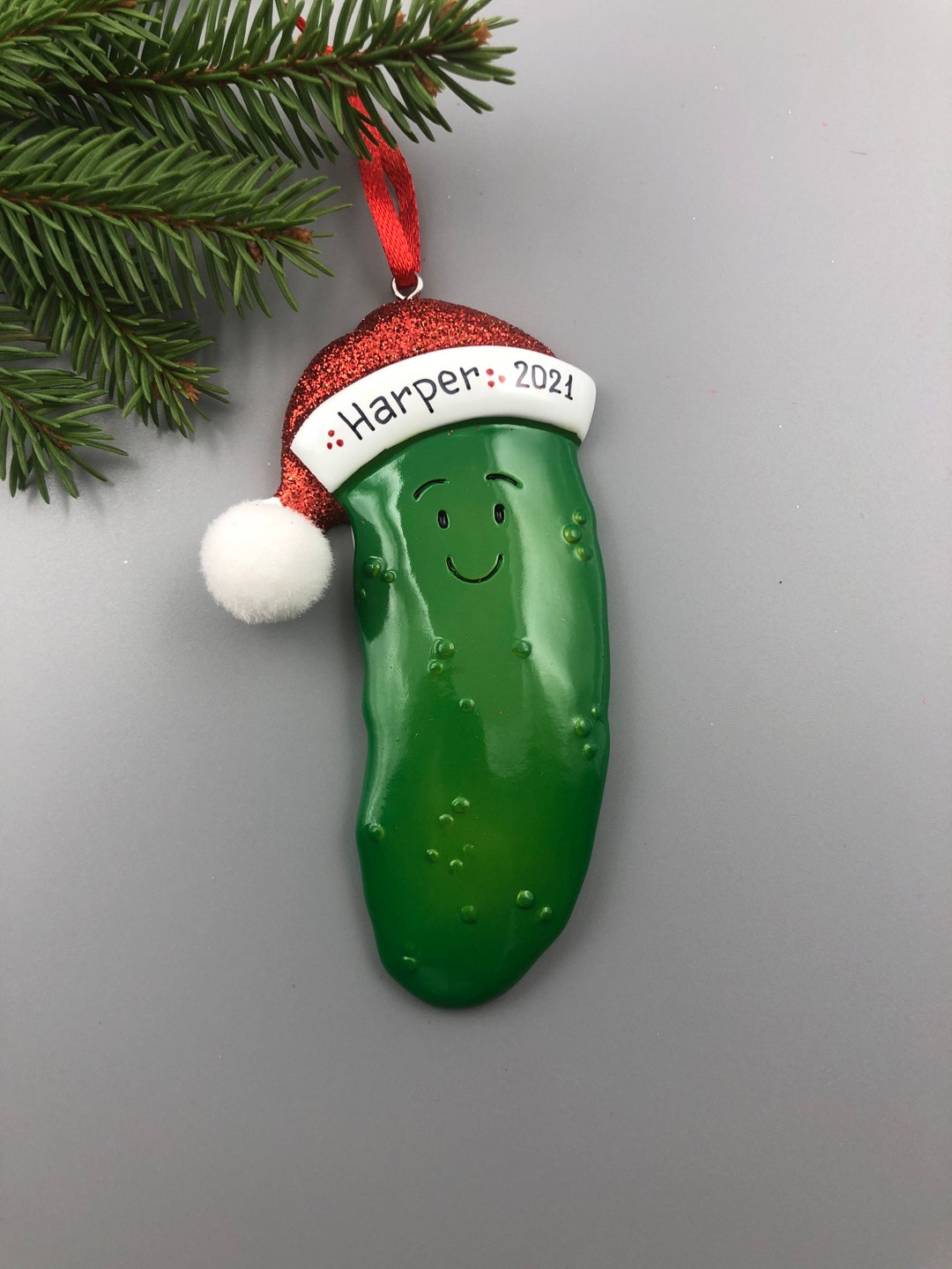 Lucky Pickle Personalized Christmas Ornament, Happy Pickle Christmas ...