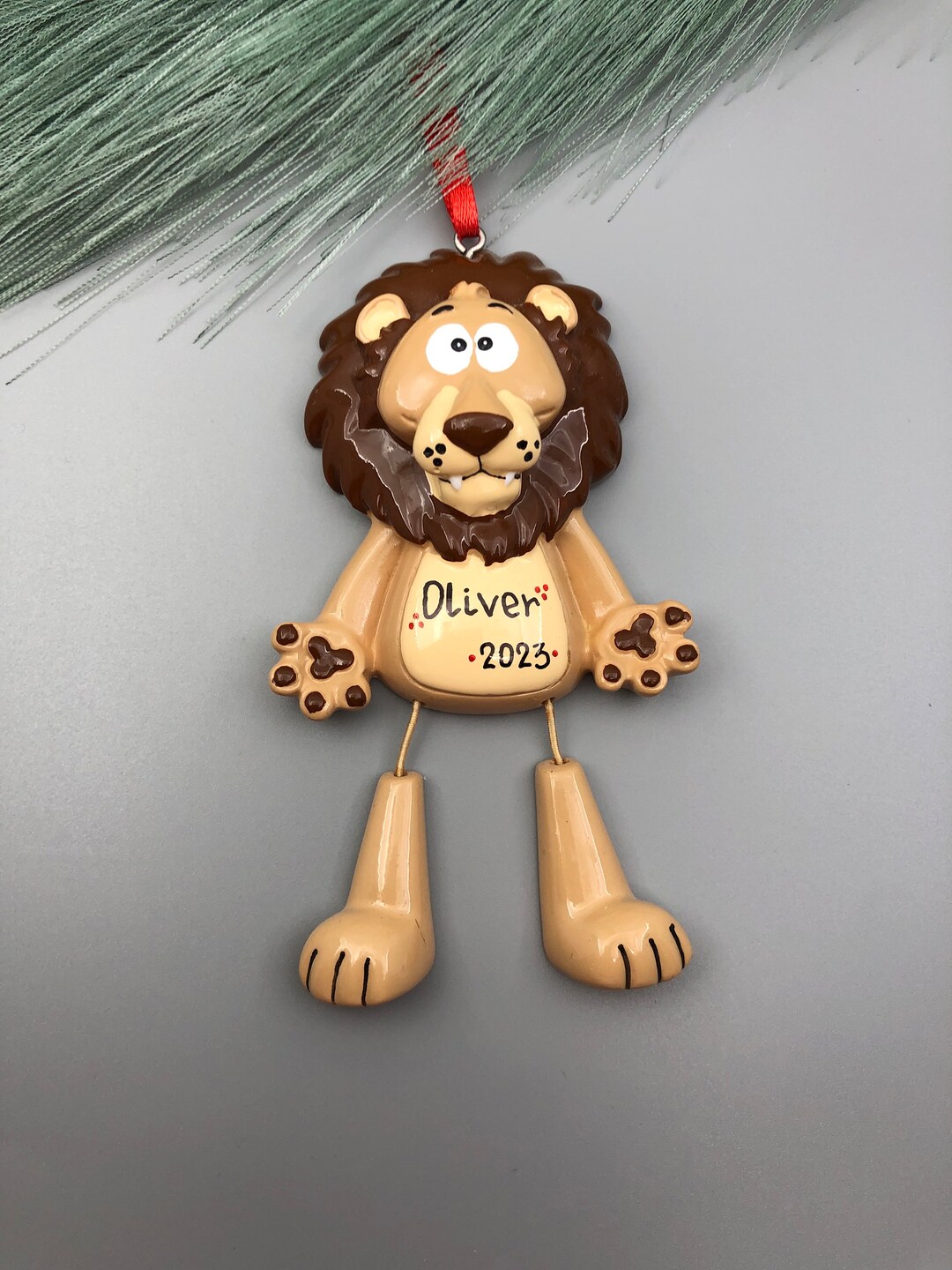 Personalized Lion Christmas Ornament, Lion Christmas Keepsake - Etsy