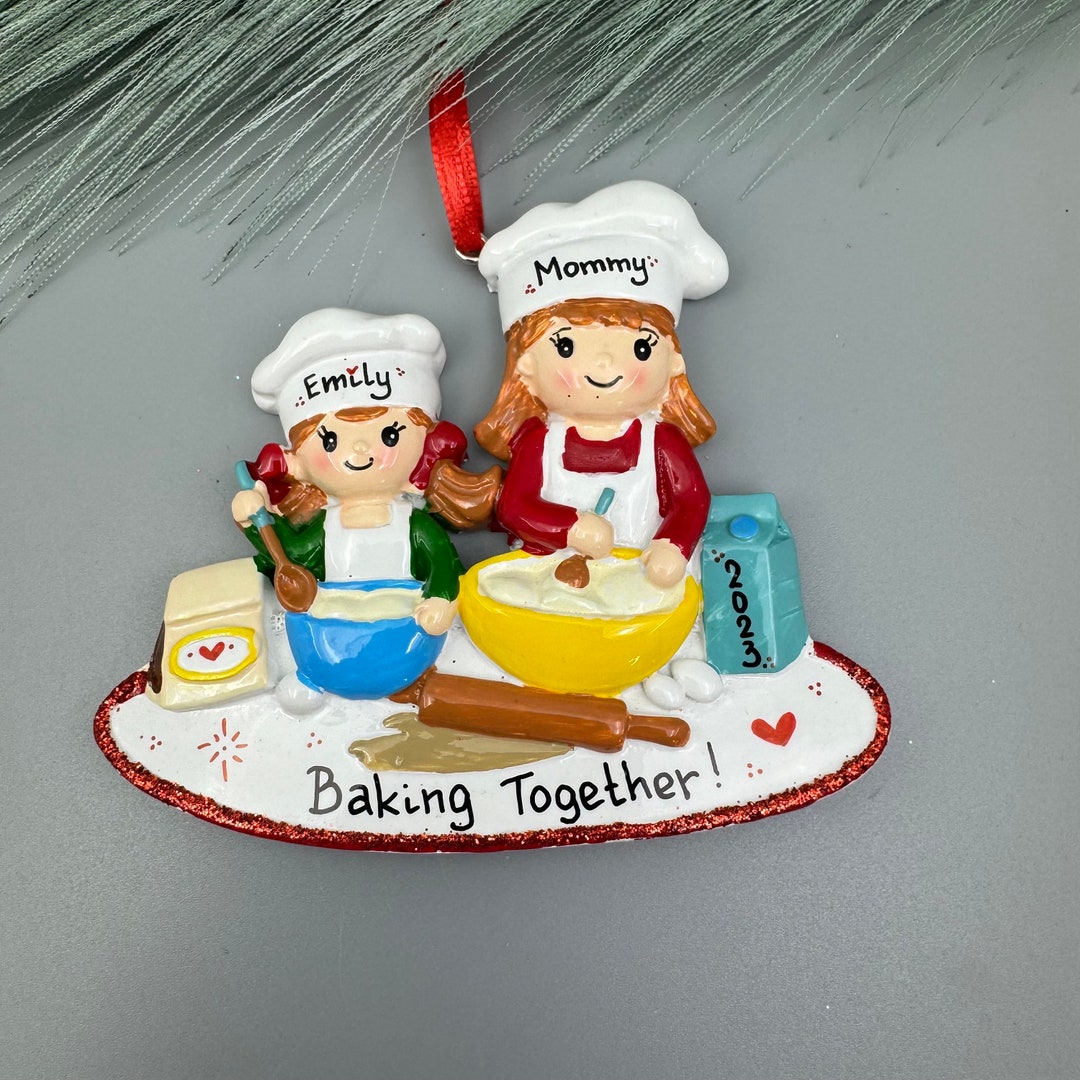 Mom and Me Baking Ornament, Baking Mom Christmas Ornament, Learning to ...