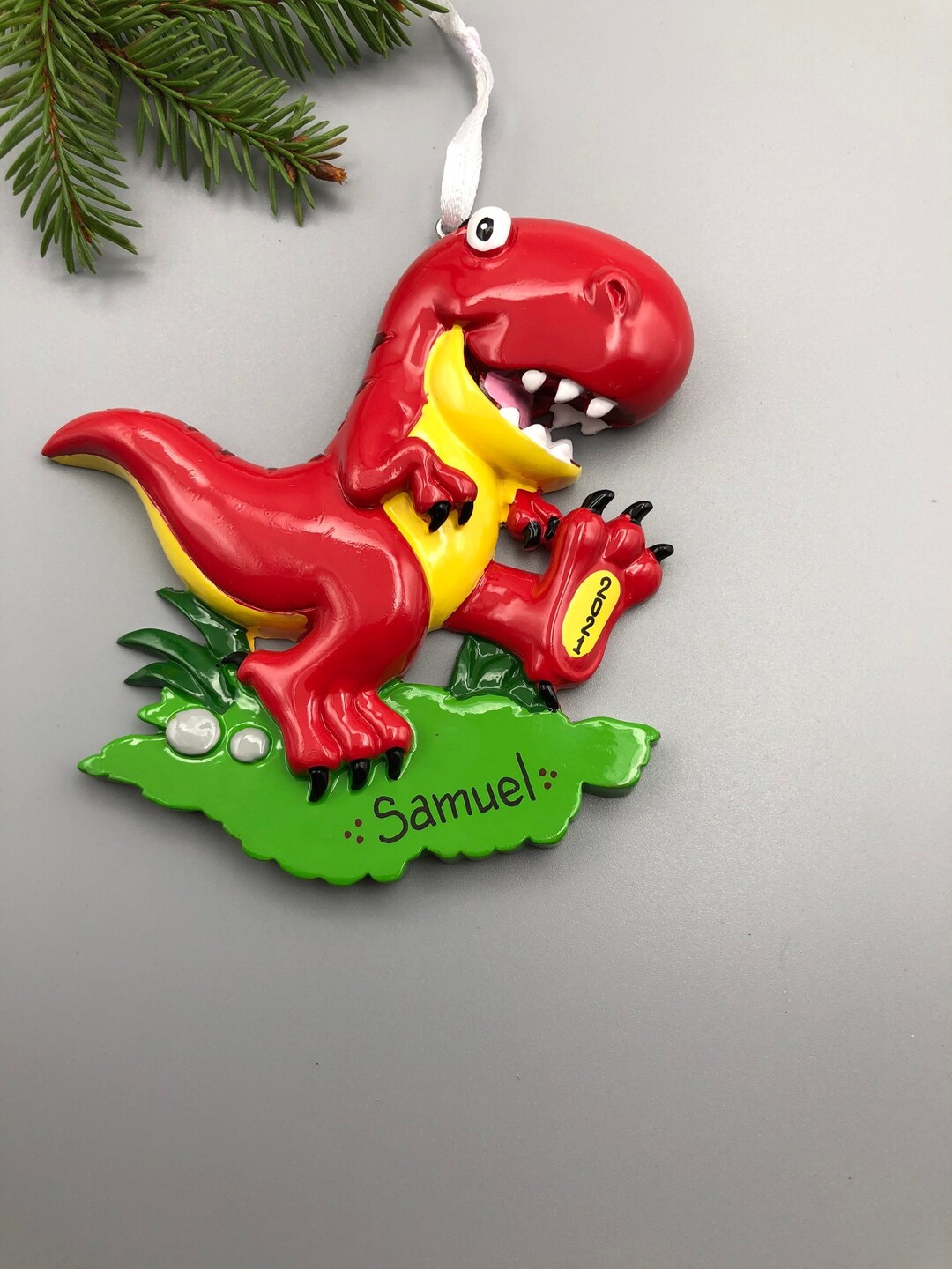 T-Rex Dinosaurier personalisierte Weihnachtsverzierung, T-Rex Ornament ...