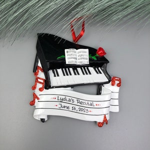Piano Ornament, Personalized Piano Ornament, Piano Christmas Ornament ...