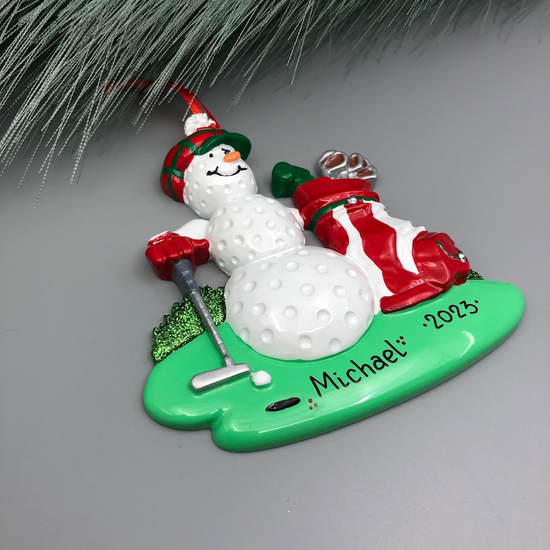 Golf Snowman Personalized Christmas Ornament - Golf Ornament - Etsy