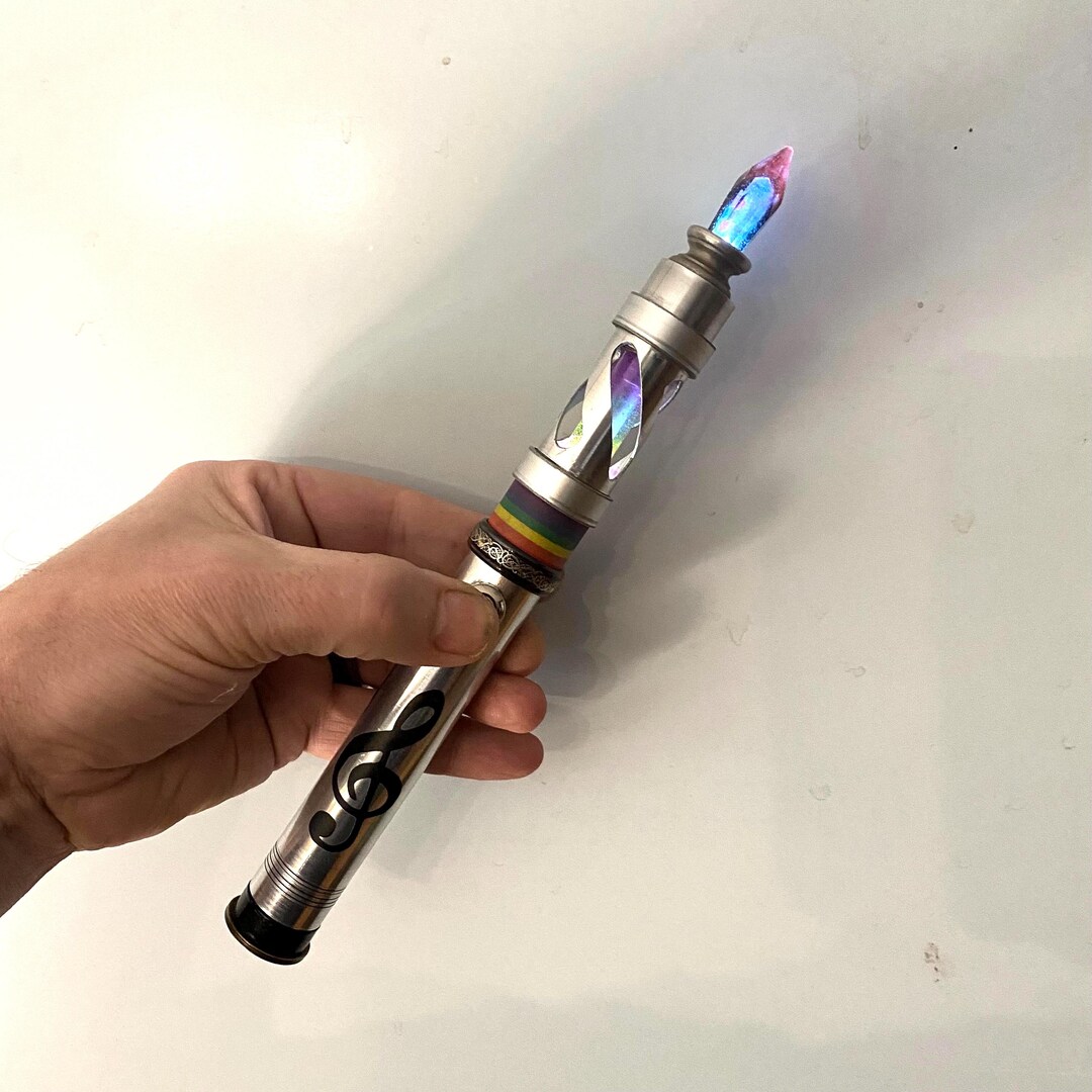 Handcrafted Metal Sonic Screwdriver Prop: Custom Rainbow Accents - Etsy