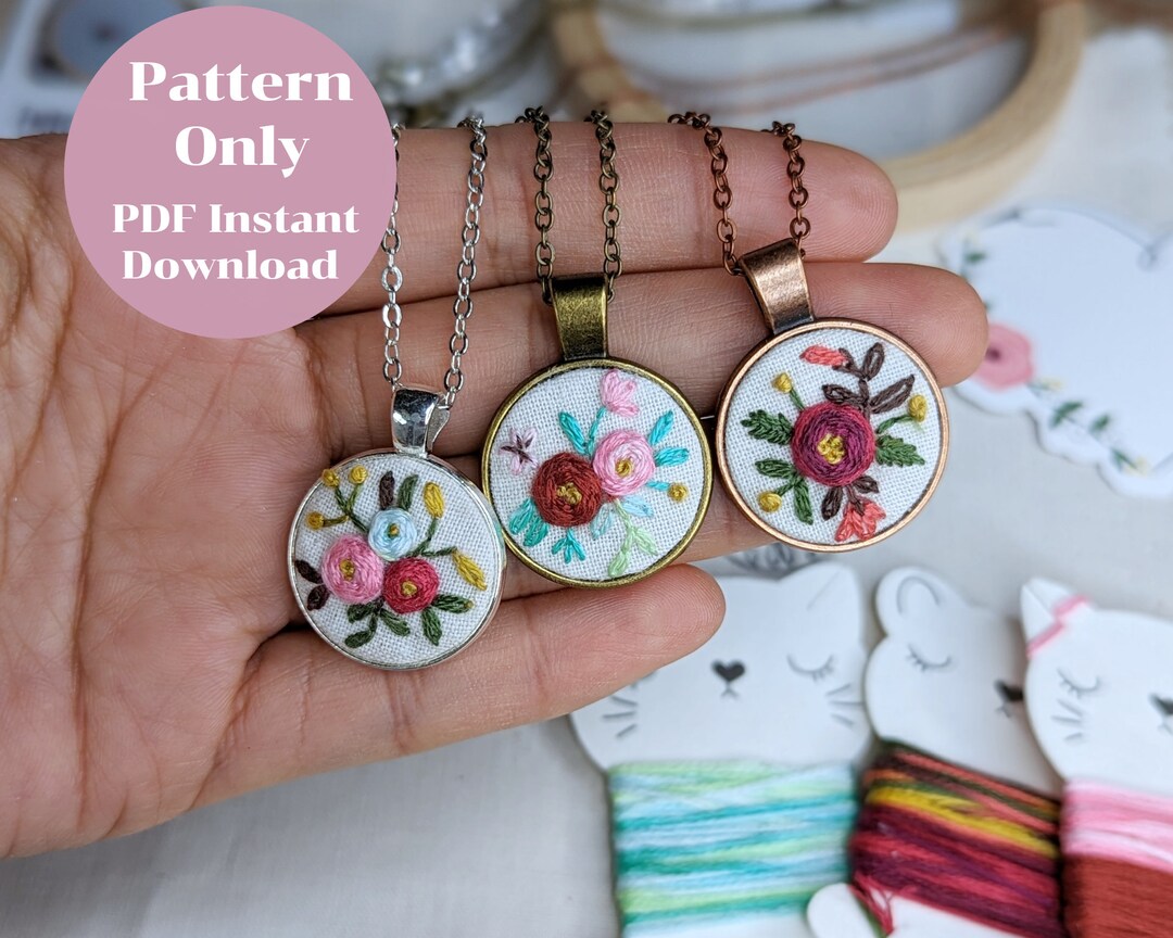 Pattern Only 3 Embroidery Necklaces Pattern PDF Instant Download - Etsy