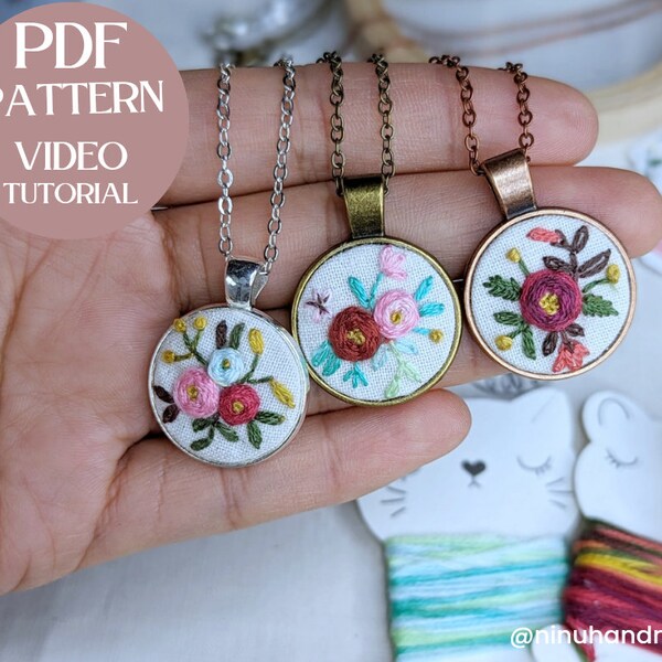 Embroidery Pendant - Etsy