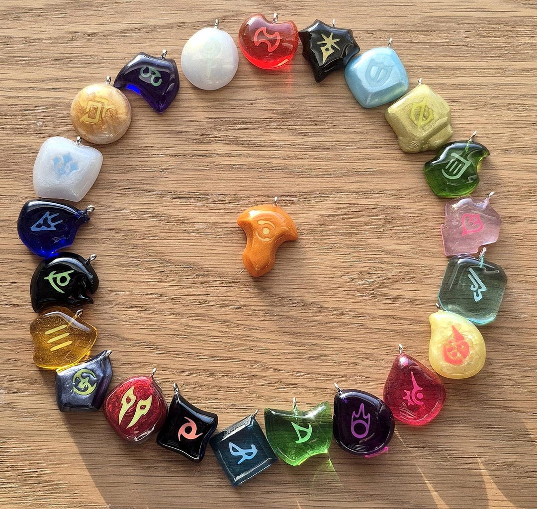 Handmade FFXIV Resin Glow-in-the-dark Job Soul Stone Charm Pendant ...