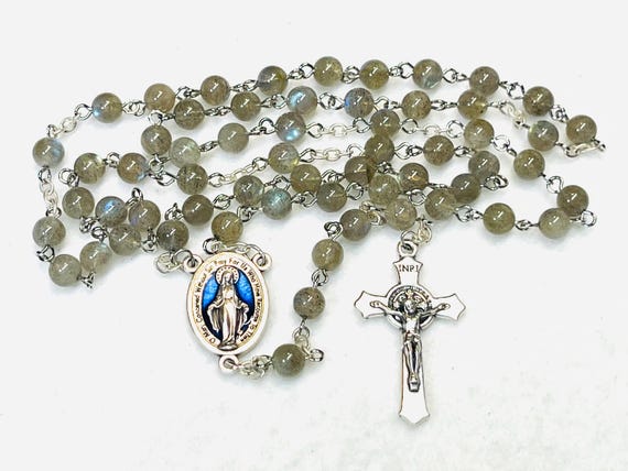 Genuine Labradorite Rosary Etsy