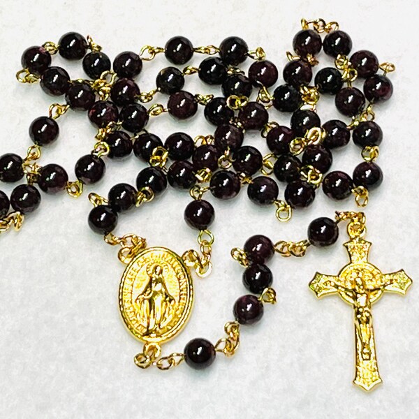 Garnet Rosary Beads - Etsy