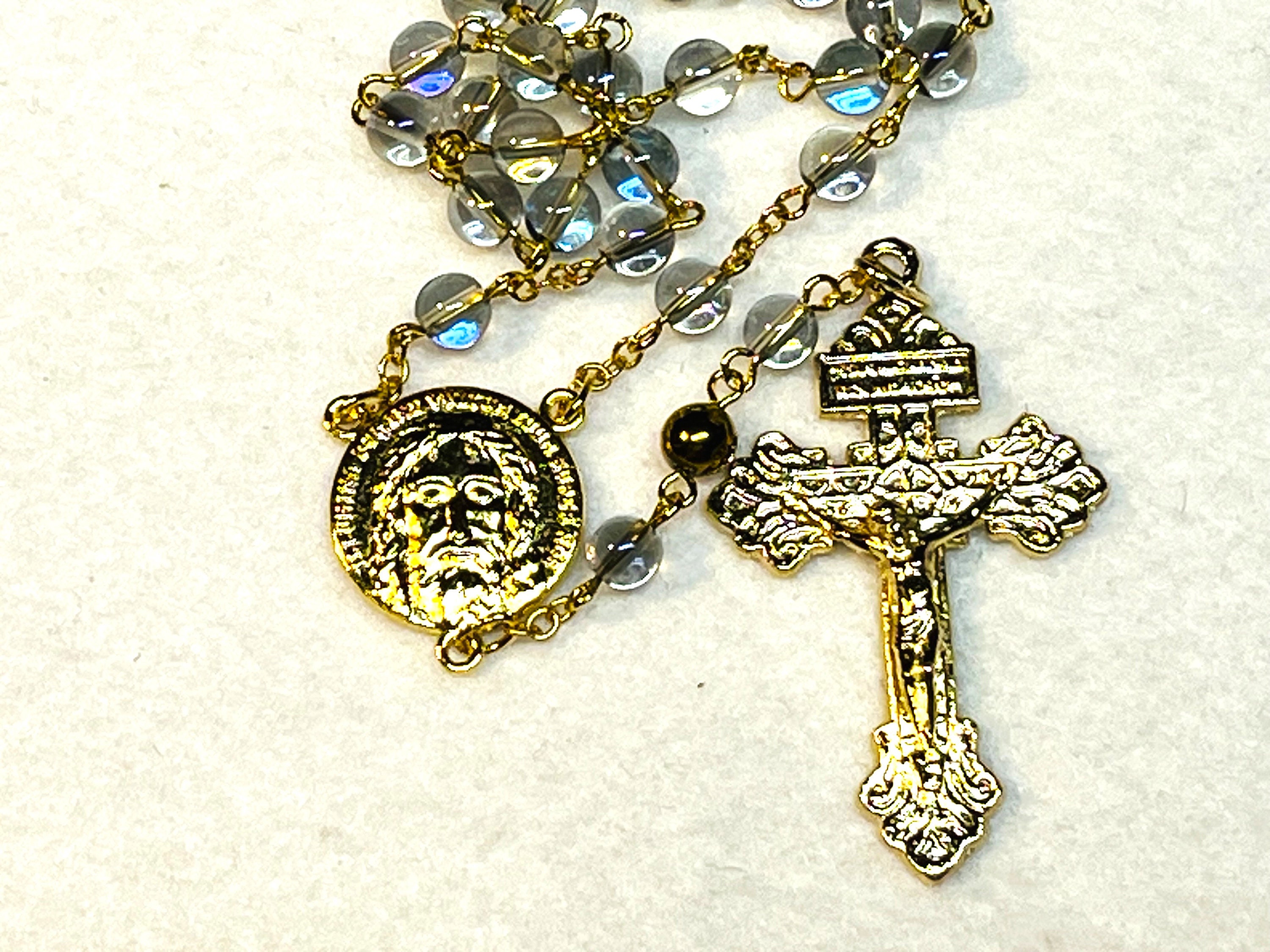 Holy Face Chaplet in Titanium Quartz - Etsy
