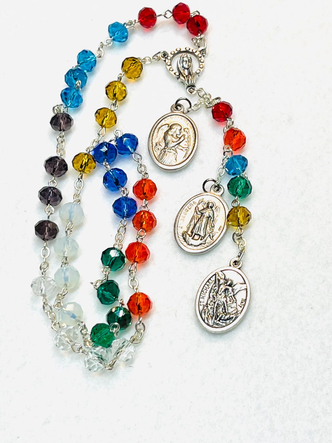 St Michael Chaplet in Glass Rondelles - Etsy